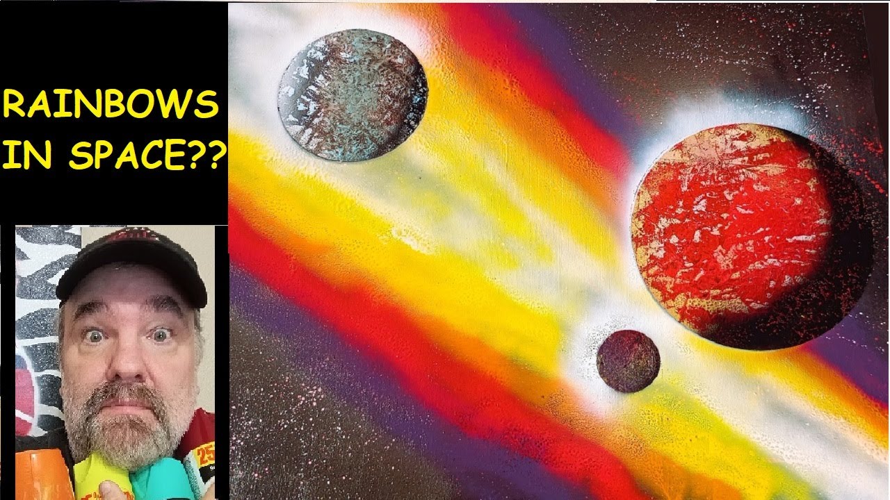RAINBOWS IN SPACE? ABSOLUTELY! EASY SPACE SPRAY PAINTING WITH PLANETS ...