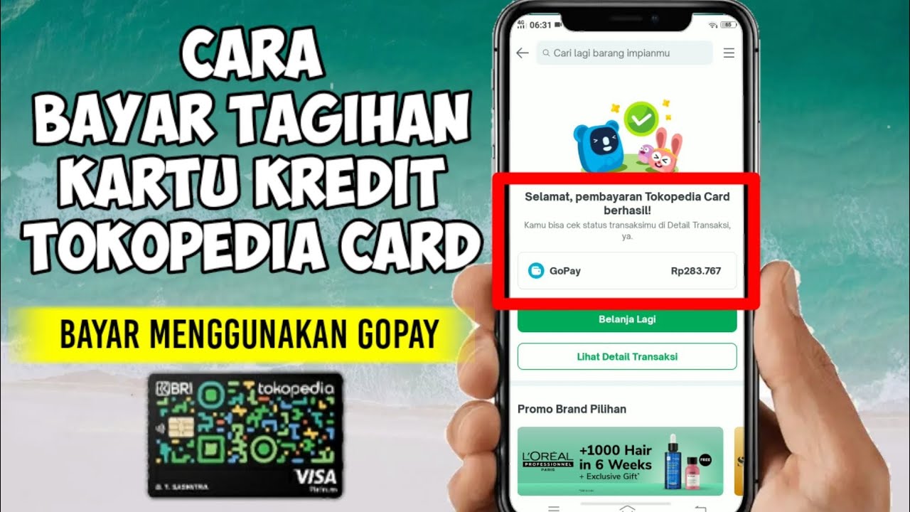 Cara bayar tagihan kartu kredit Tokopedia card menggunakan gopay - YouTube
