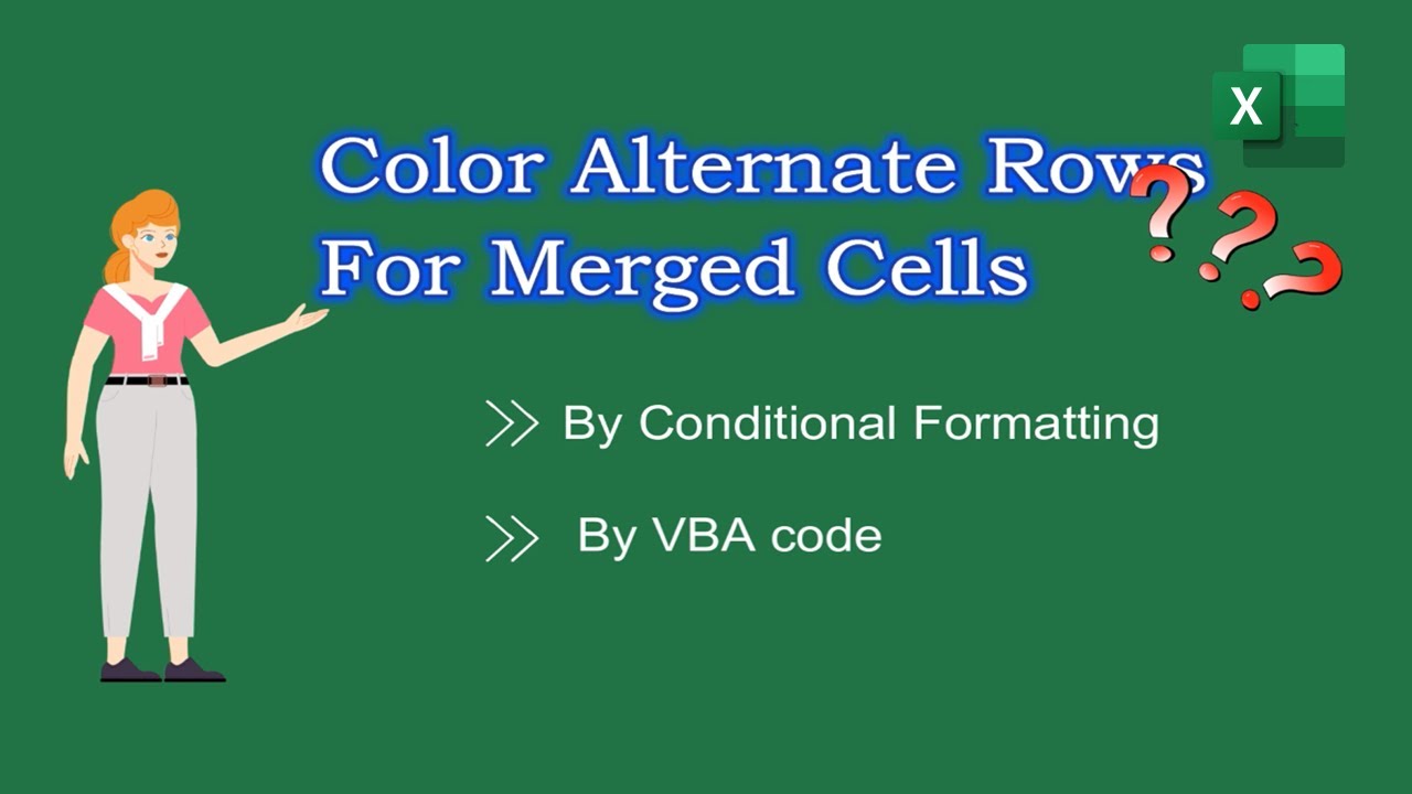 How To Color Alternate Rows For Merged Cells In Excel YouTube How To Color Alternate Rows For Merged Cells In Excel YouTube