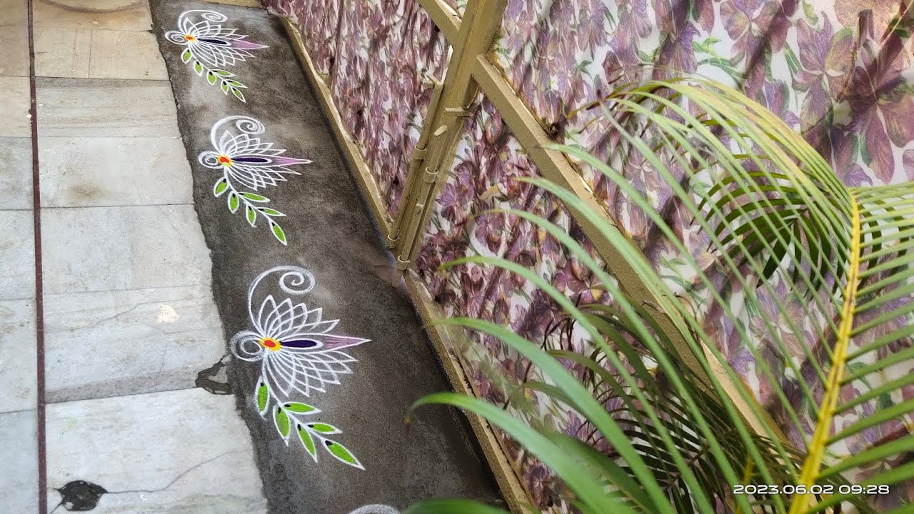 Friday special flowers doorstep design |doorstep rangoli | sideborder ...