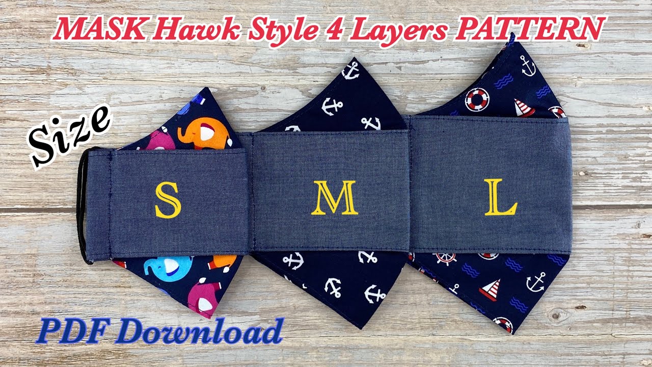 Mask 4 Hawk Style with Filter Pocket PATTERN Size S M L | PDF Download ...