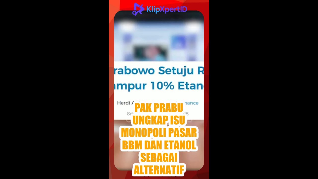 Pak Prabu Ungkap Isu Monopoli Pasar BBM dan Etanol sebagai Alternatif ...
