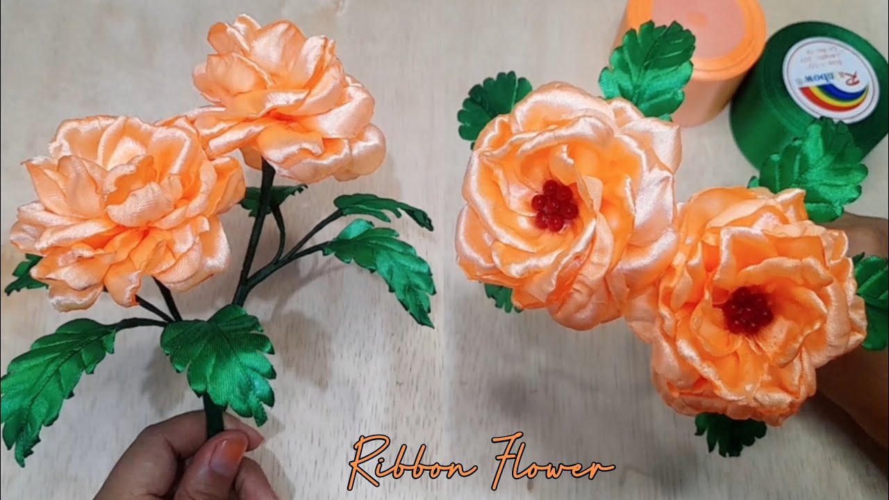 DIY | How To Make Satin Ribbon Flower Easy | Tutorial Bunga Pita Satin ...
