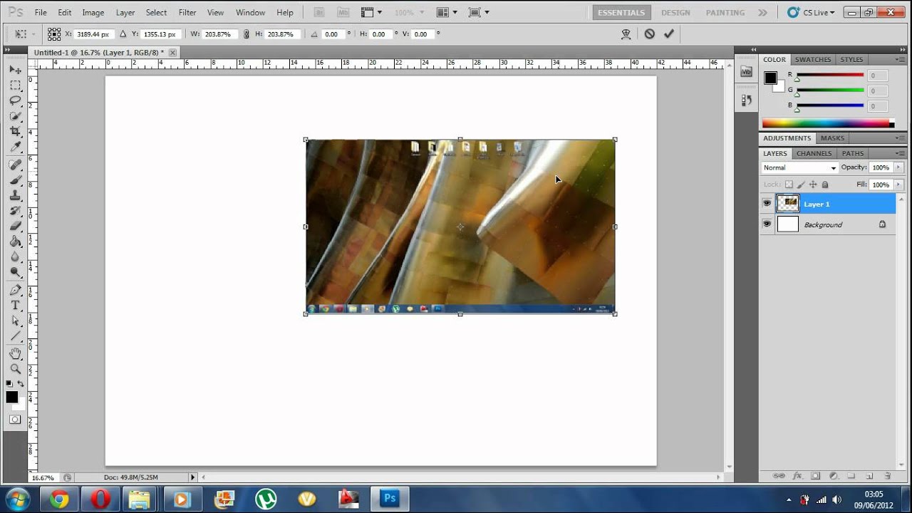 How to take a snapshot of your desktop screen and resize it in Adobe ...