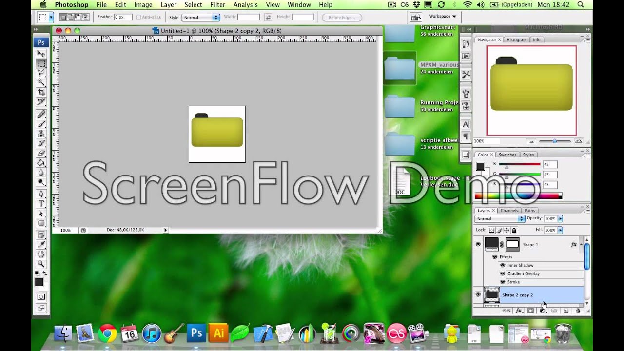 How to design a simple folder icon in less than 10min. (Photoshop ...