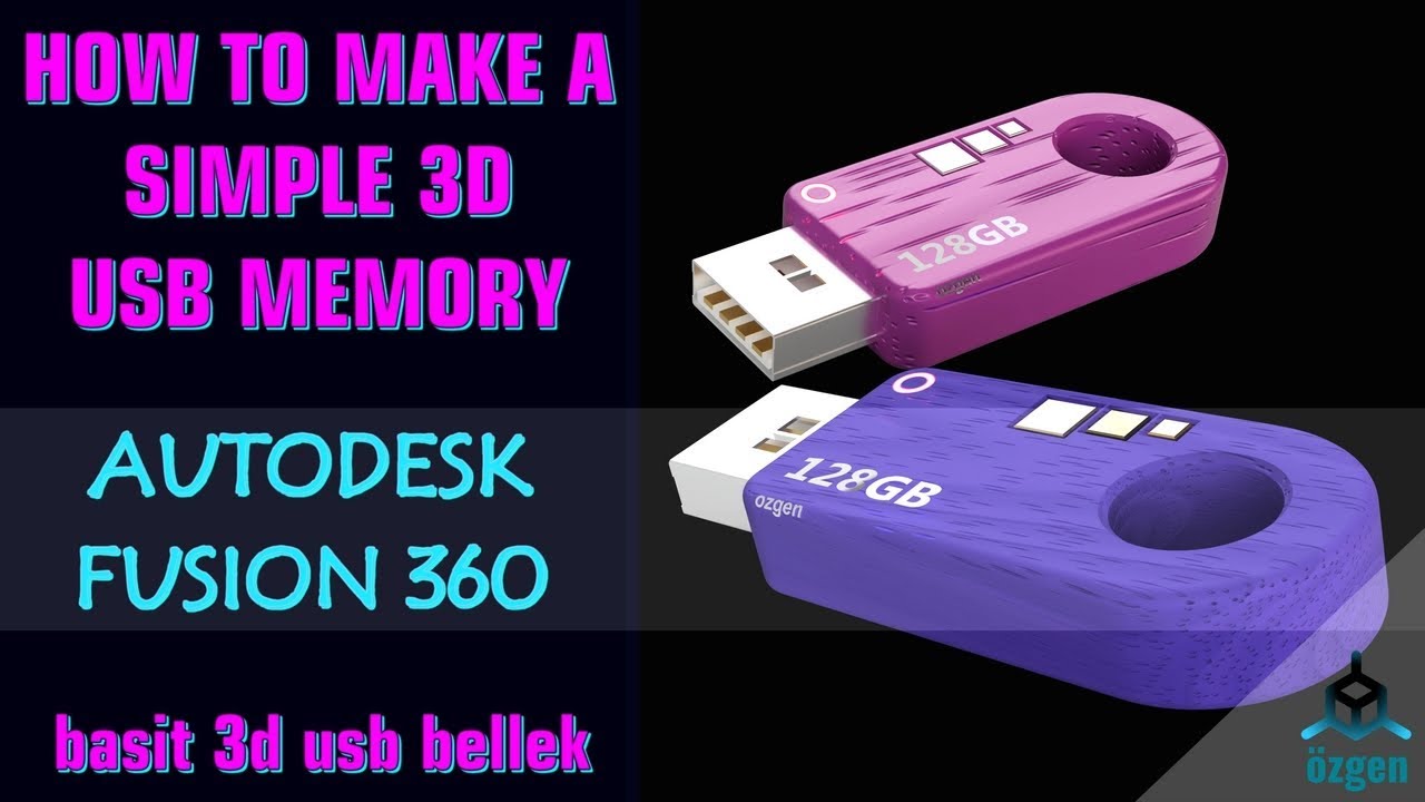 How to make a simple 3d usb memory - Fusion 360 (Timelapse) - Basit 3d ...