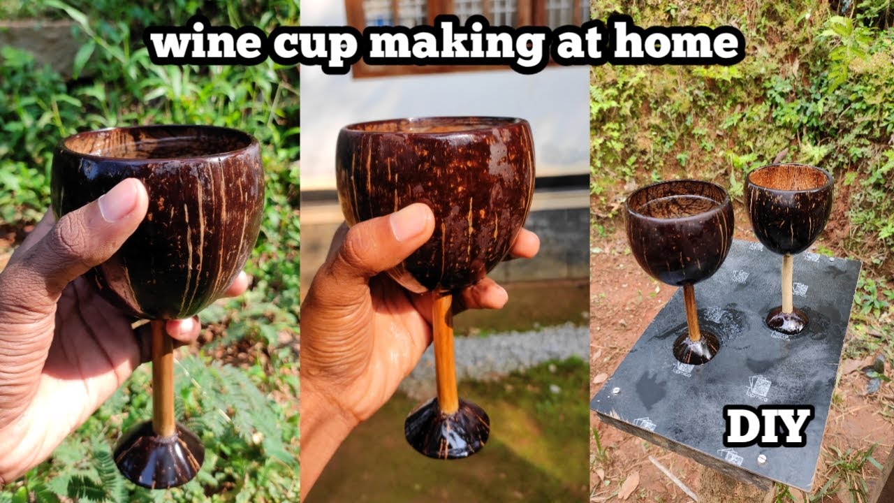 how to make a wine cup/coconut shell ideas/DIY ideas - YouTube