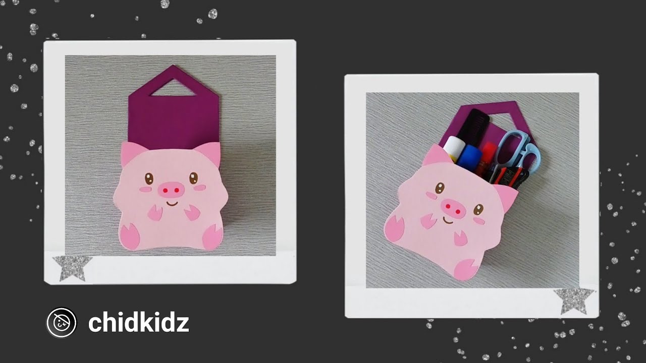 Kawaii Cute Piggy Pink Hanging Rack Cardboard [ 3 Minute Craft ] - YouTube