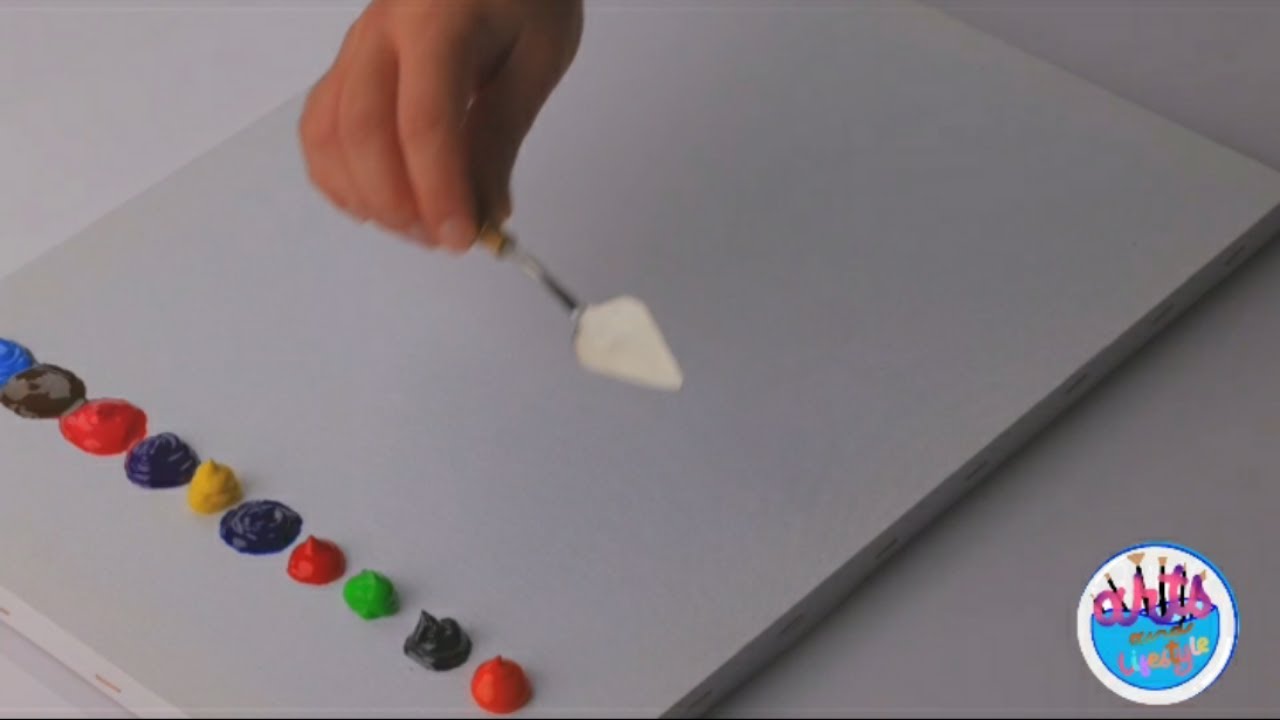 PAINTING WITH SPATULA TUTORIAL/ACRYLIC PAINTING ON CANVAS - YouTube