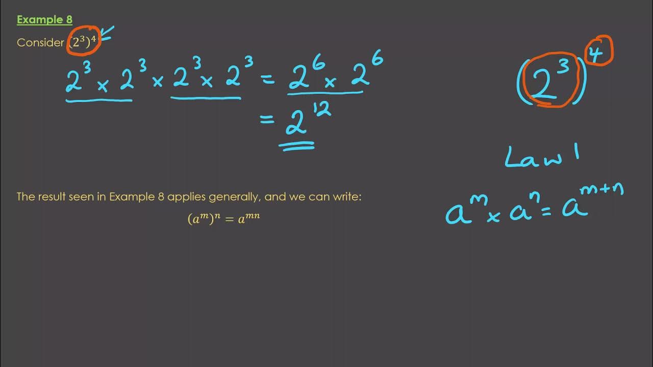 Year 8 Indices Example 8 and Law 3 - YouTube