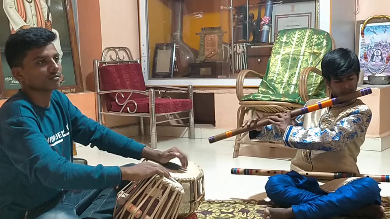 Raag bhup by Jaith c s. Flutist dandeli at puttaraj gavayeeswara ...