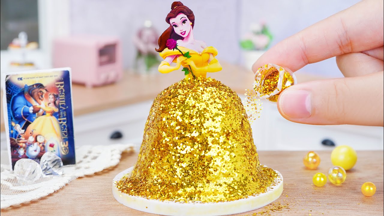 Tiny Cooking | Amazing Miniature Princess Belle Decorating Cake | Best ...