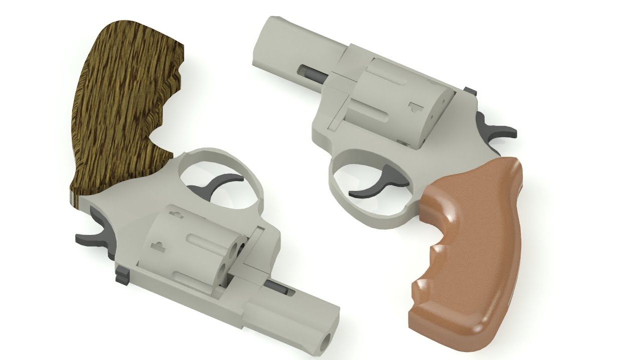 AutoCAD Weapon 3D Modeling - Revolver (Pistol) Timelape - QasimCAD ...