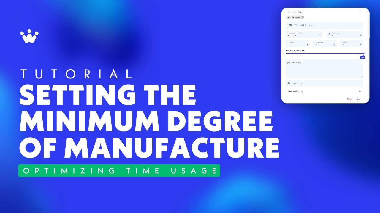 Setting the minimum degree of manufacture - YouTube