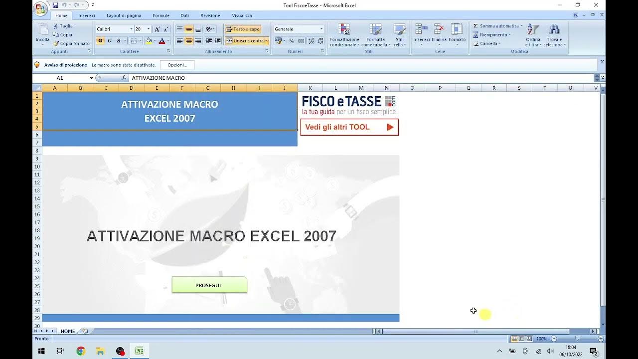 Attivazione macro Excel 2007 - YouTube