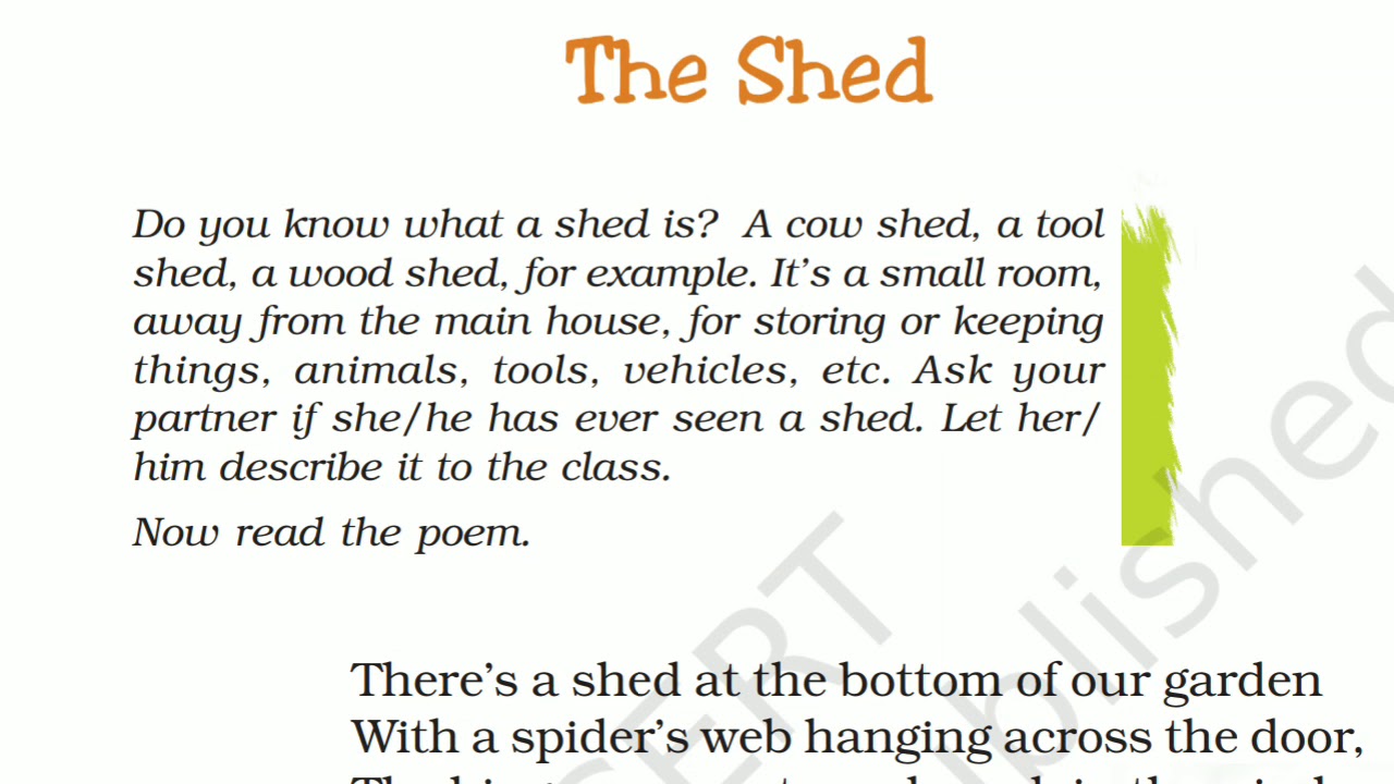 Class VII English (unit -3 poem)The Shed by Frank Flynn - YouTube