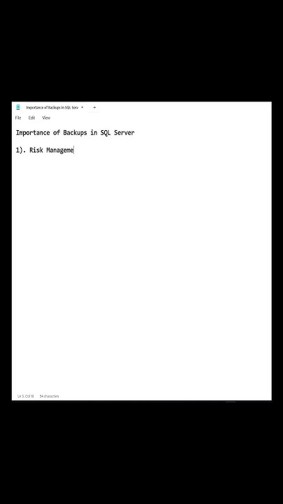 Importance of Backups in SQL Server - YouTube