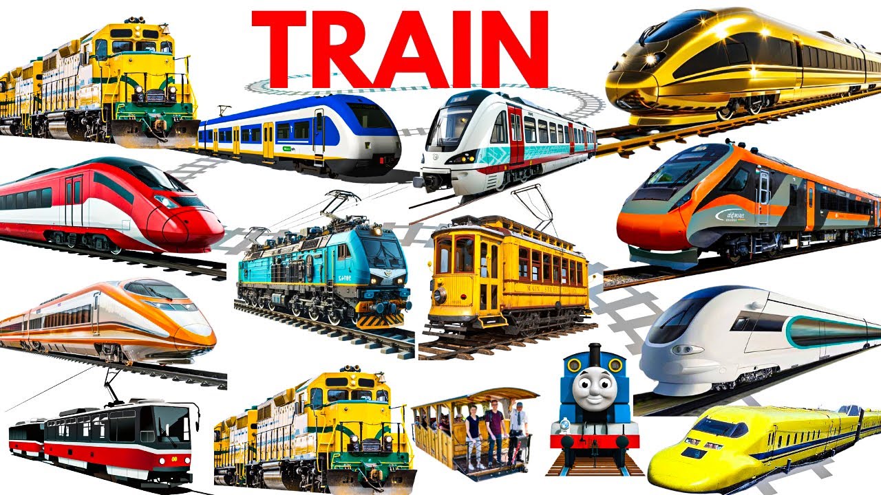 Trains Name for Kids | Types of Trains | Learn Railway Transport in ...