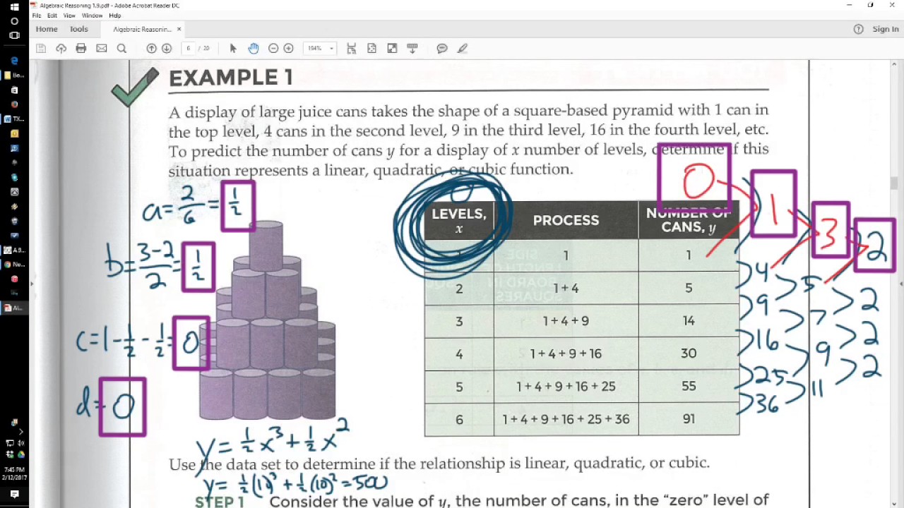 Algebraic Reasoning 1.9 Example #1 - Youtube