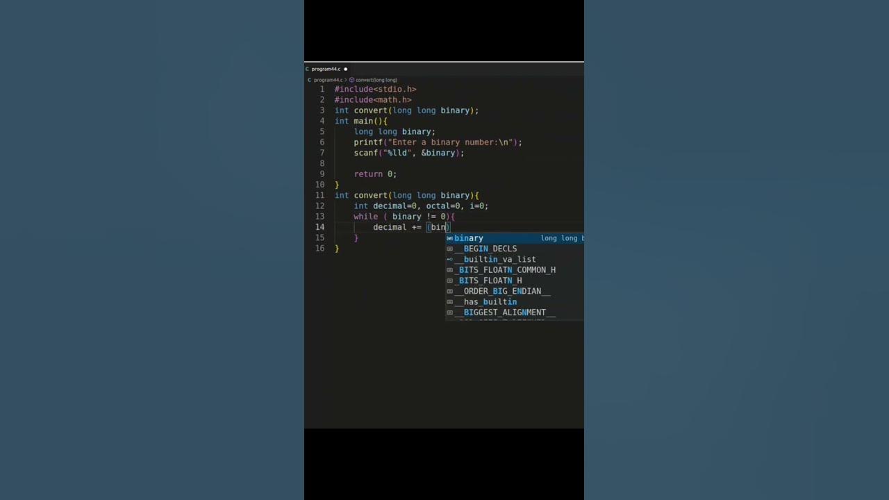 C Program To Convert Binary To Octal Cprogramming Youtube