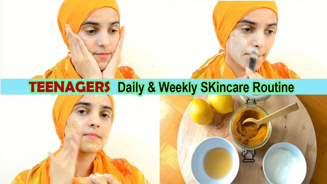 Teenage DAILY & WEEKLY Skincare Routine ll 100% Natural - YouTube