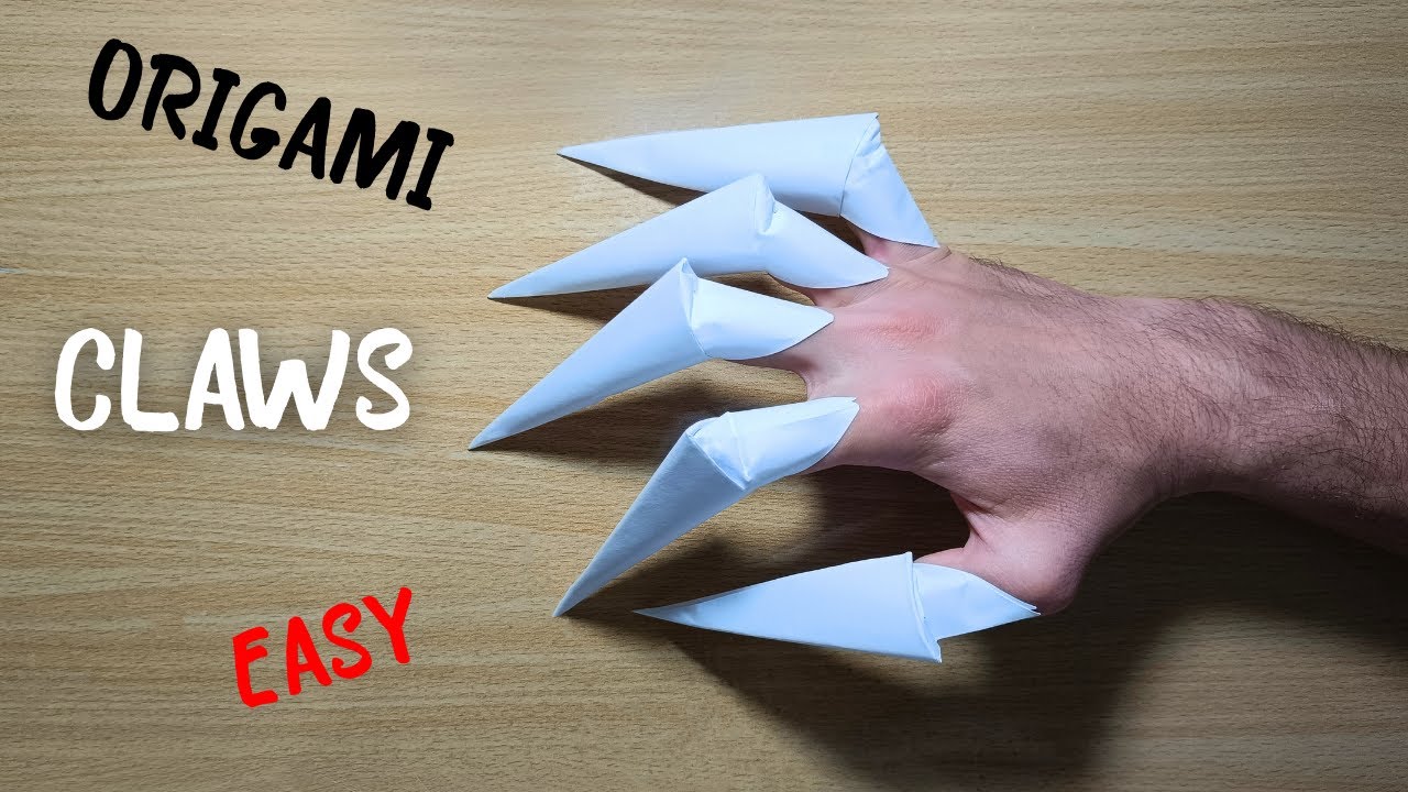 Origami Claws | How To Make Paper Claws ! ( No Tape No Glue ! ) - YouTube