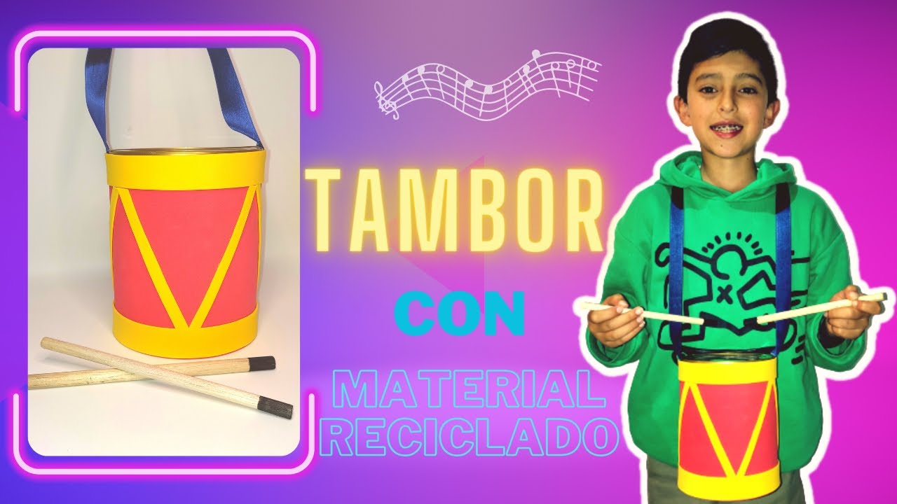 Como hacer un tambor con material de reciclaje - YouTube