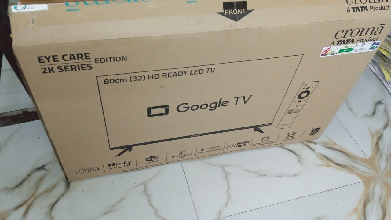 New Tata croma 32" google led unboxing and review//#technical #cromaled ...