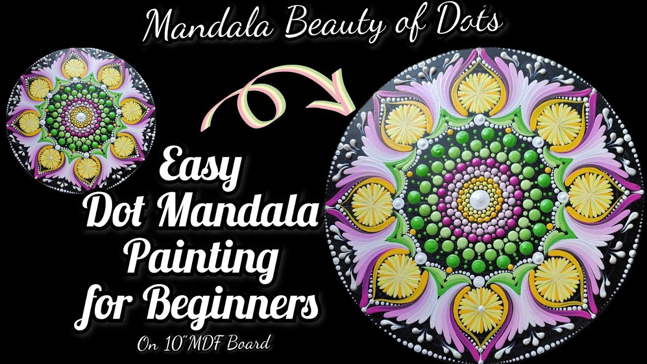 Easy dot mandala painting tutorial for beginners.Real time edited video ...