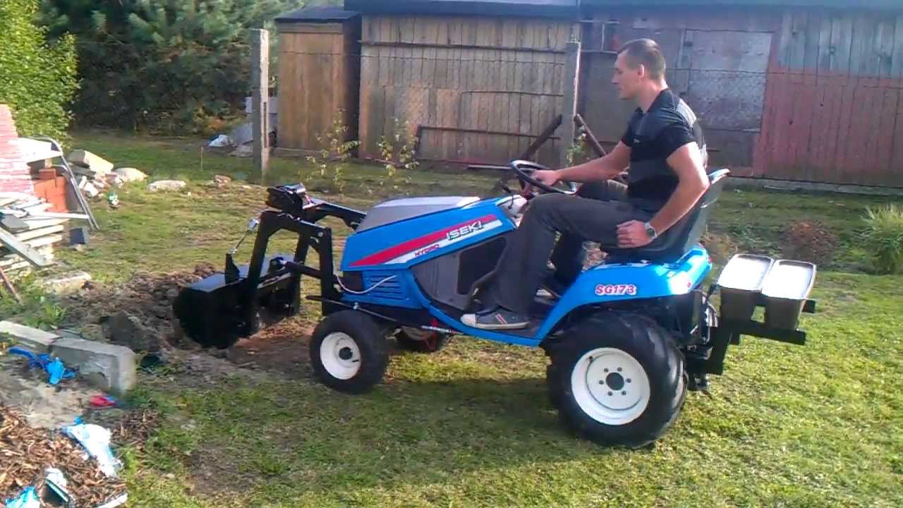 Iseki SG 173 home made loader - YouTube