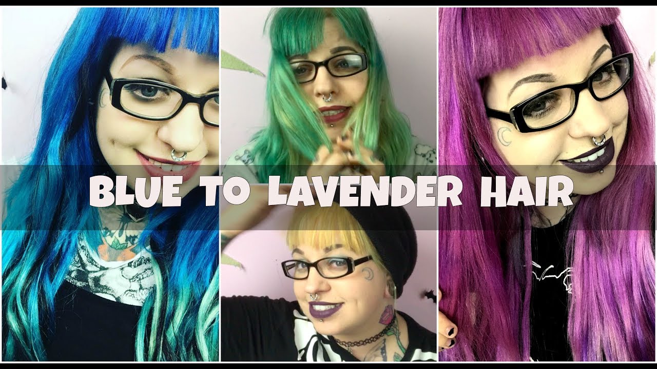 How To: Blue to Lavender Hair // Emily Boo - YouTube
