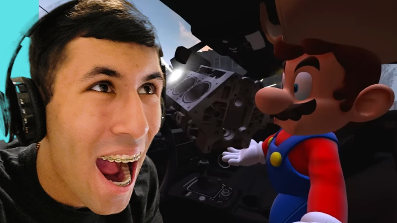 MARIO TAKES OUT A CAR ENGINE!!! Anand The Gamer Reacts : Mario Goes To ...