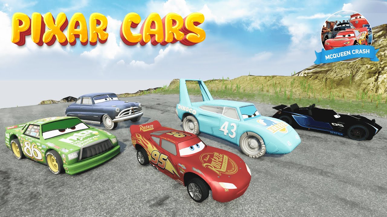 Lightning Mcqueen, Chick Hicks, Jackson, Doc Hudson and Dinoco Race ...