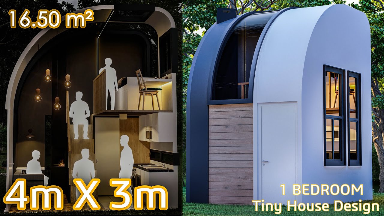 FANTASTIC TINY LOFT HOUSE | 4x3 meters |1 Bedroom | Small House Design ...