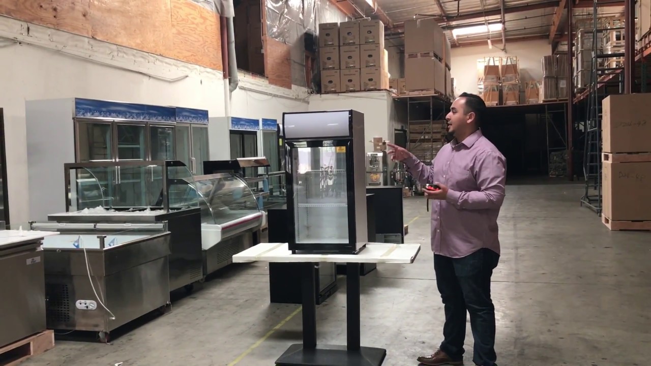 Countertop Desktop Refrigerated Display GLASS MERCHANDISER COOLER - YouTube