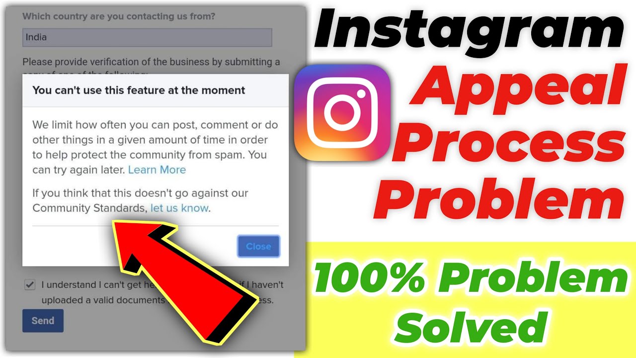 You can't use this feature right now Instagram appeal Problem 100% ...