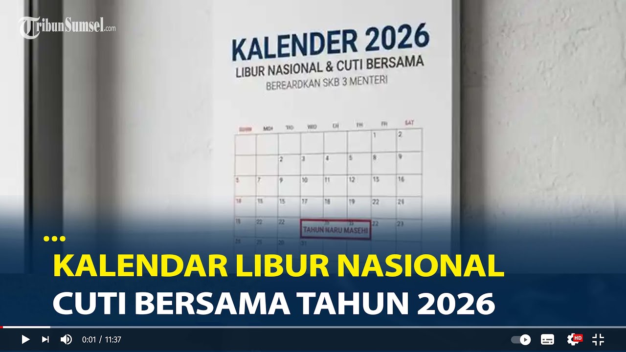 Kalendar Tanggal Merah Libur Nasional dan Cuti Bersama Tahun 2026 - YouTube