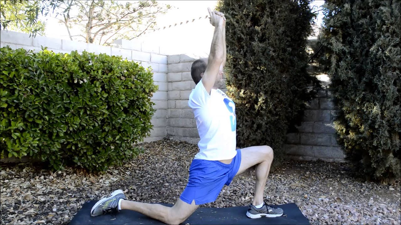 Static Overhead Reach Lunge Stretch - YouTube