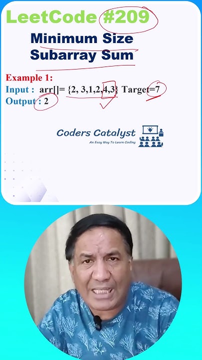 Minimum Size Subarray Sum | Placement | Interview |TCS | Google | Microsoft | (LeetCode 209 ...