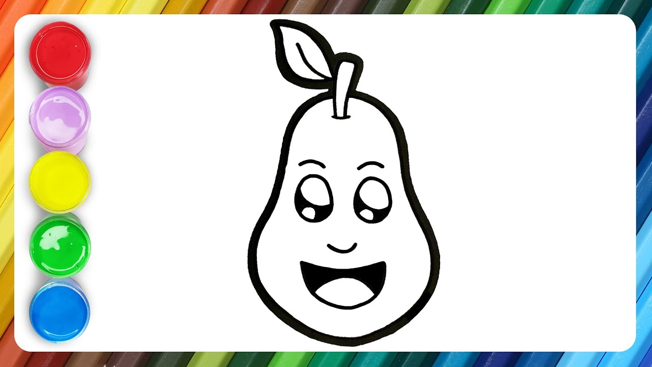 🍐🌈🎨Drawing a Cute Pear Delight for Kids! - YouTube