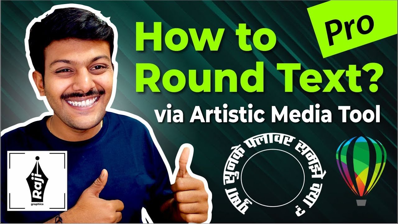 How to Curve & Round Text in CorelDRAW Using Artistic Media Tool | Raji ...