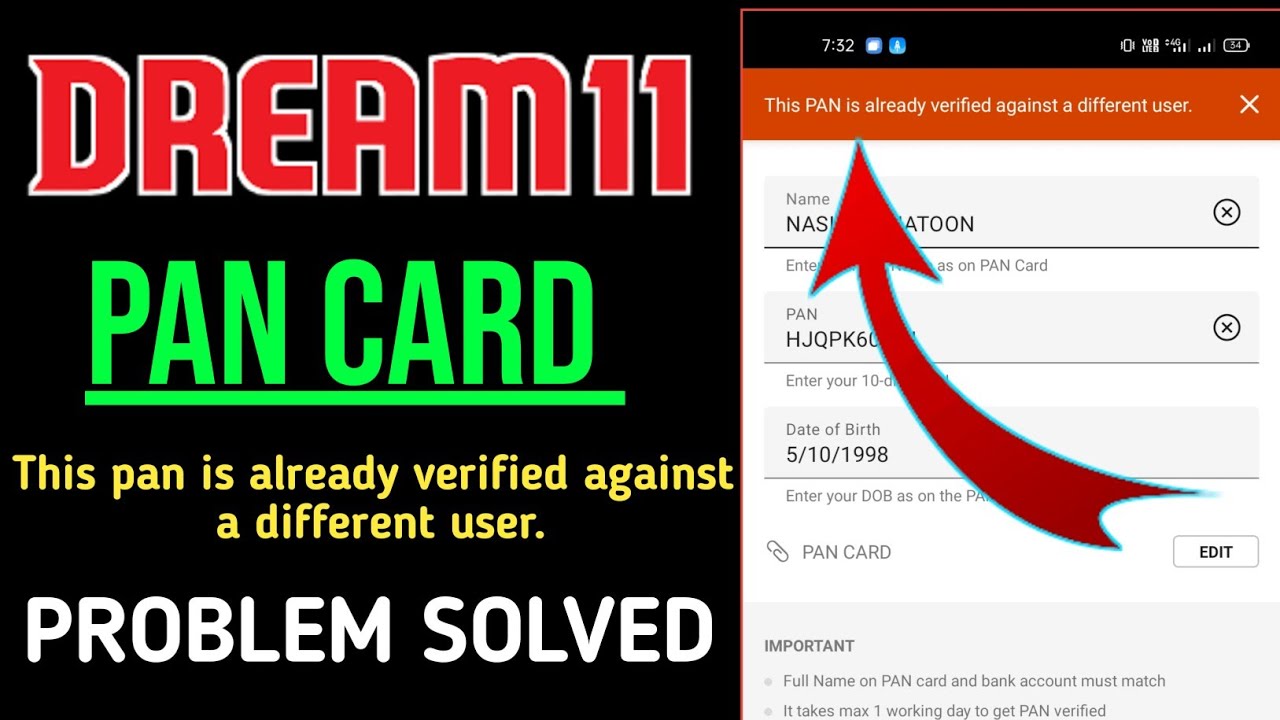 This Pan is already verified against a different user. || how to verify ...