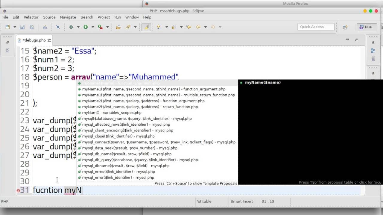 98 PHP scripting language debug environment - YouTube