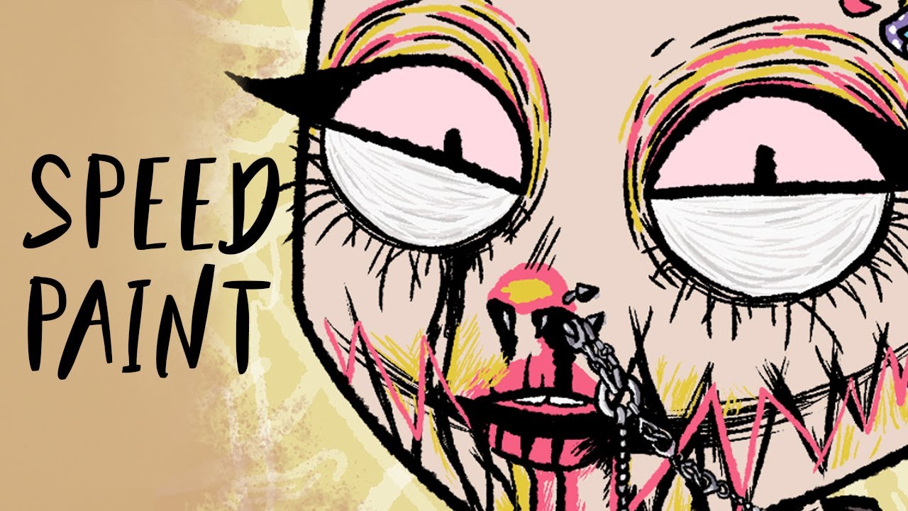 SPEED PAINT: Punk Cartoon Portrait - YouTube