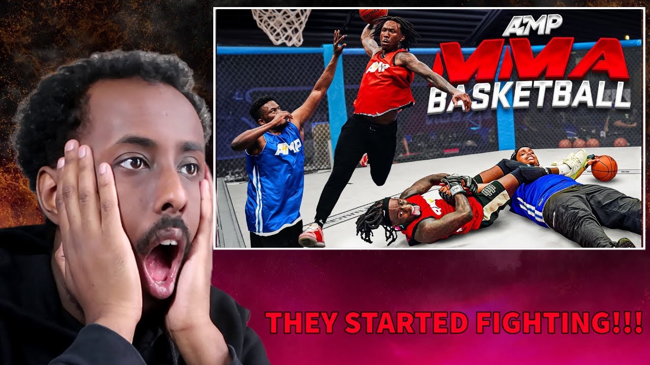 REACTION TO AMP FIGHTING EACH OTHER IN AMP MMA BASKETBALL - THIS IS ...