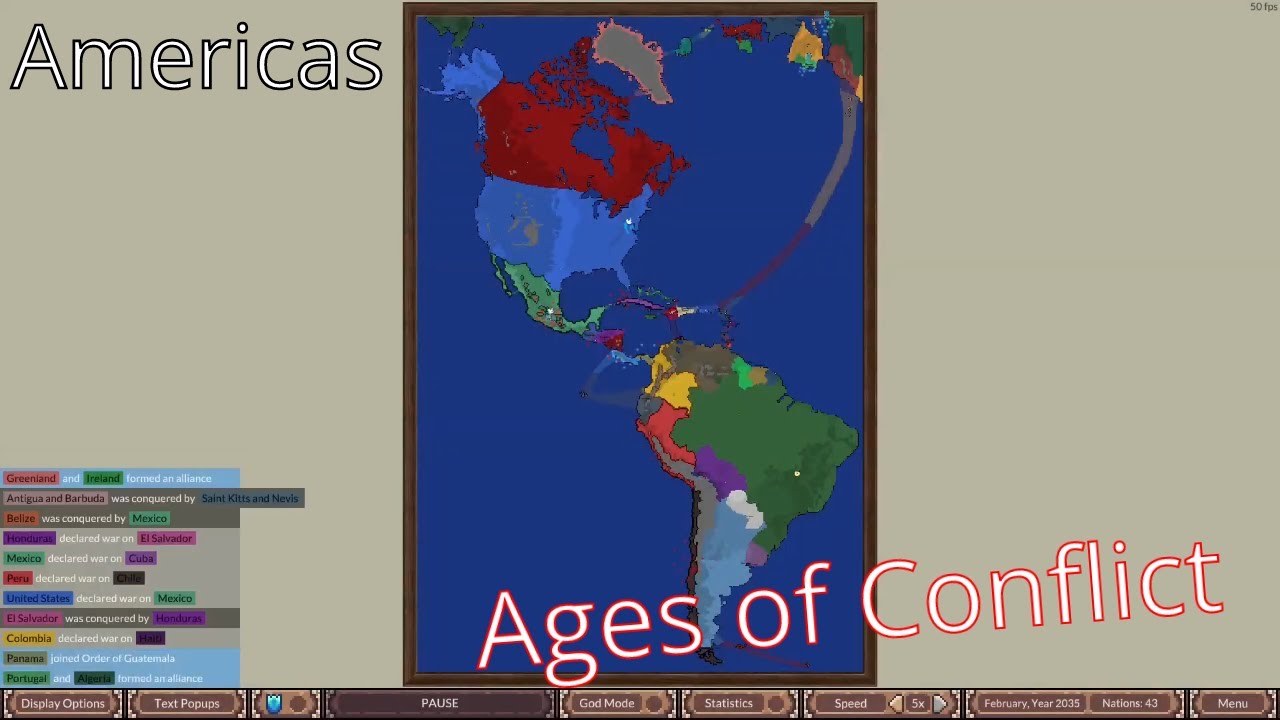Americas Timelapse - Ages of Conflict World War Simulator - YouTube