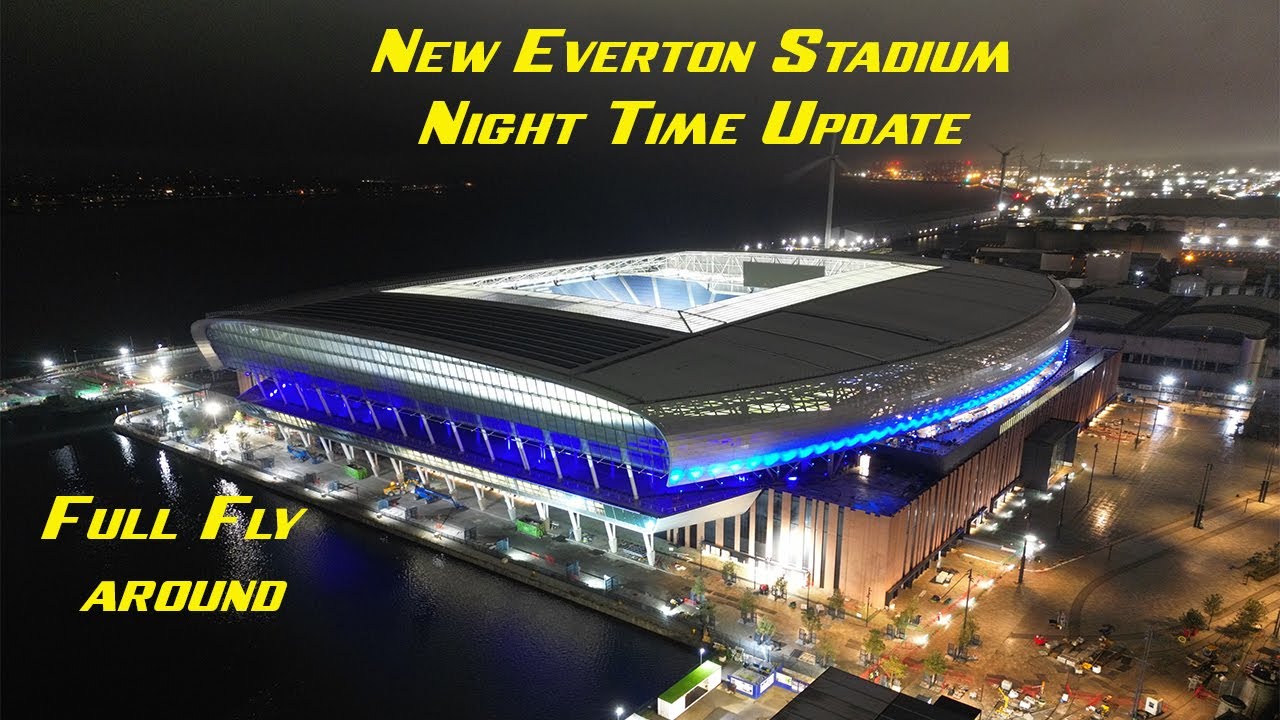 New Everton Stadium, Night time update. November 2024 - YouTube