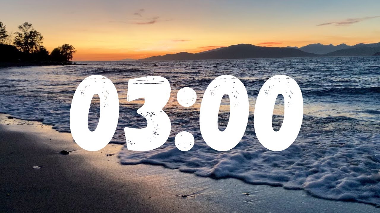 3 Minute Countdown Timer with Sunset Waves - YouTube