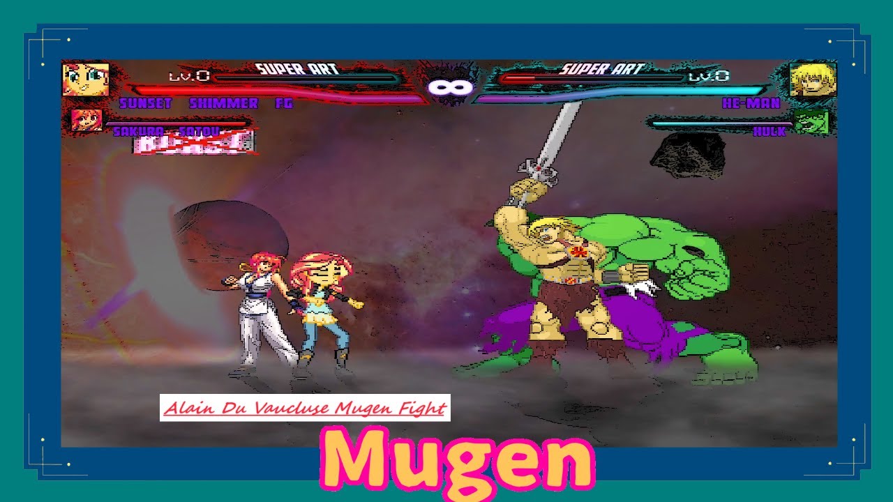 Mugen : Sunset Shimmer FG & Sakura Satou Vs He-man & Hulk (Request ...