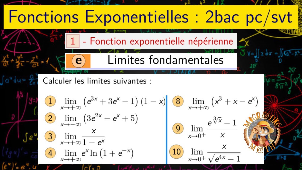 Fonctions Exponentielles — Limites fondamentales — Applications — 2 BAC ...